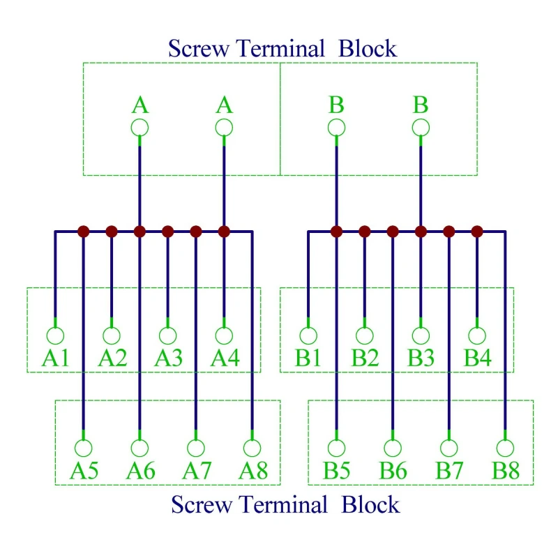 Screw Mount 2x8 Position Screw Terminal Block Power Distribution Module