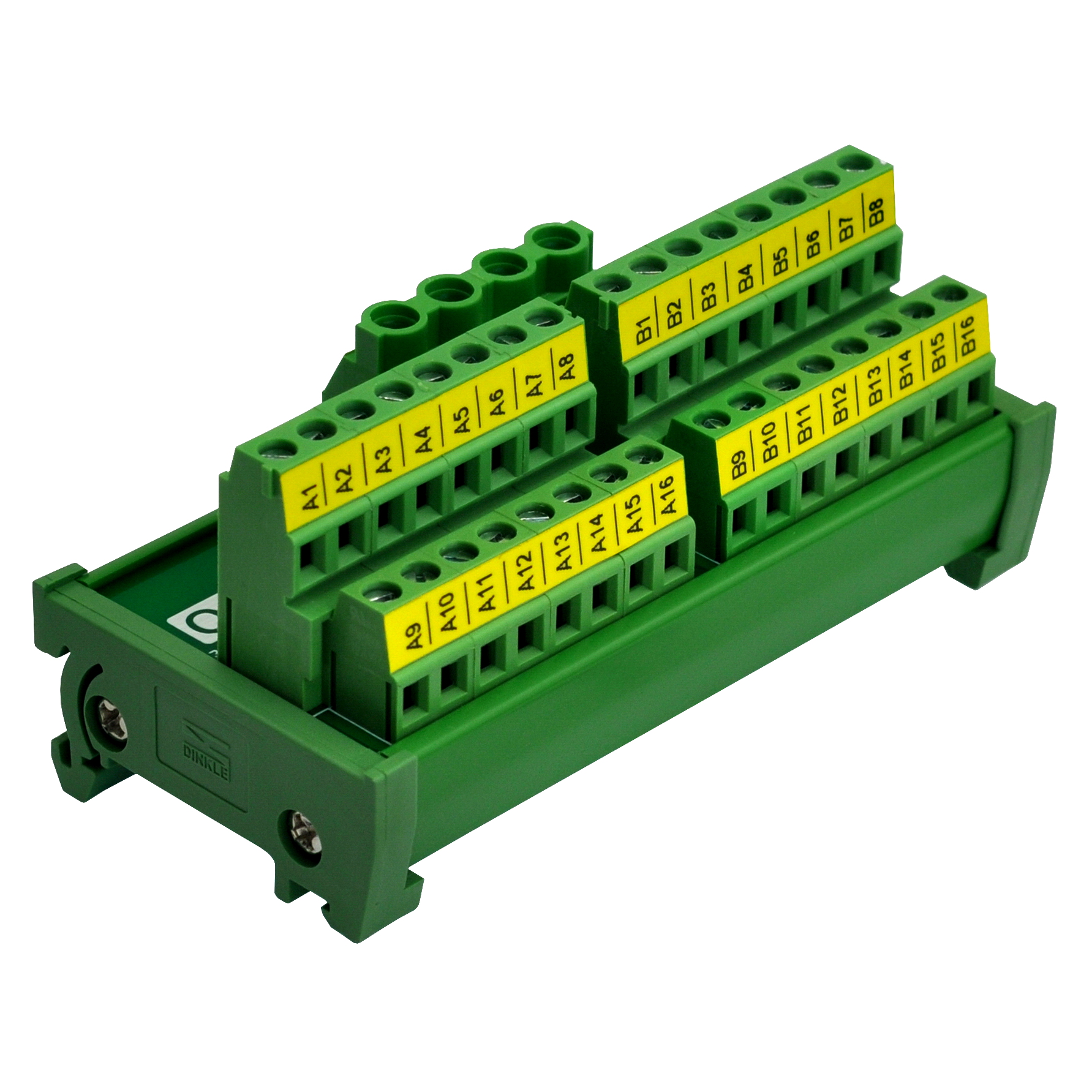 DIN Rail Mount 2x16 Position Screw Terminal Block Power Distribution Module