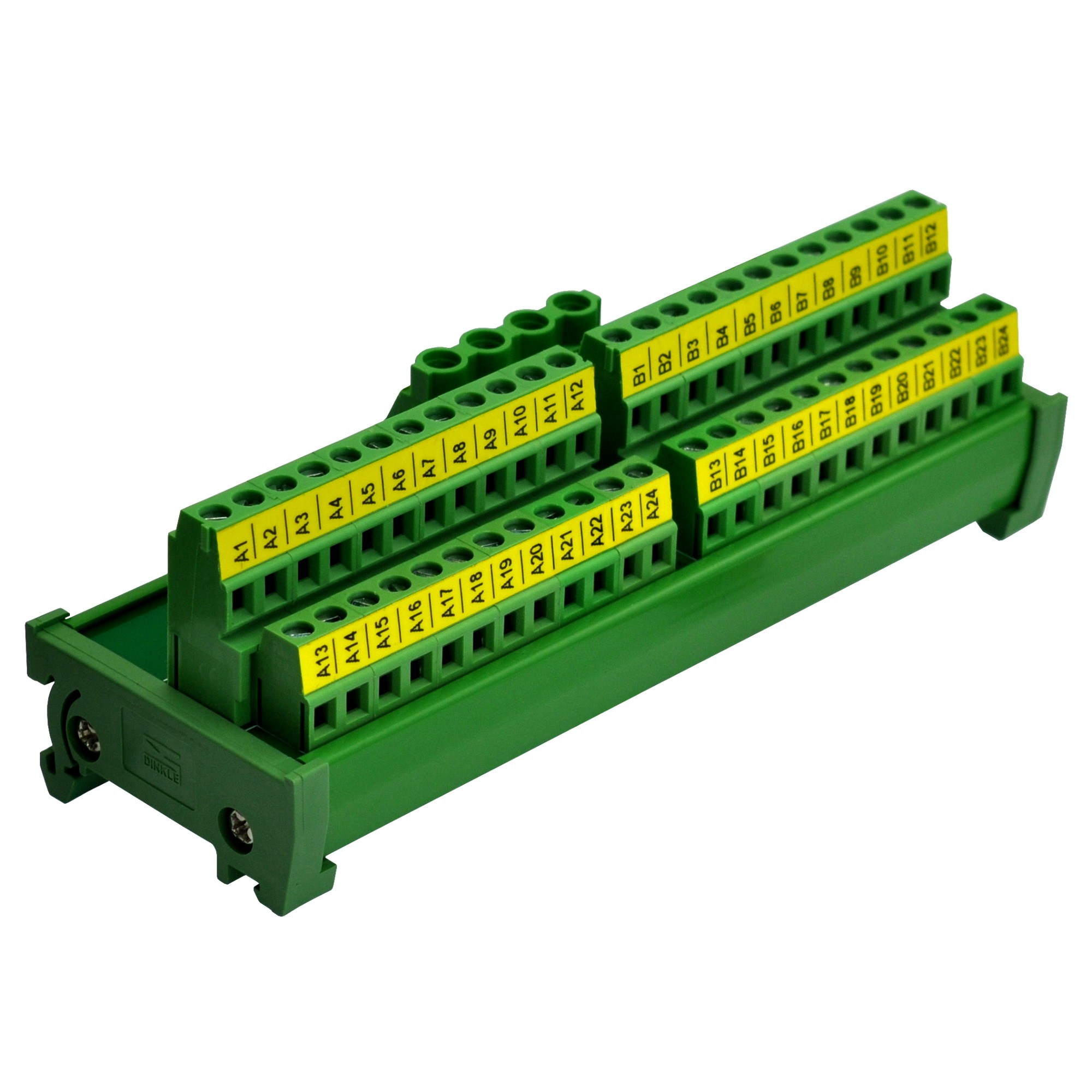 DIN Rail Mount 2x24 Position Screw Terminal Block Power Distribution Module