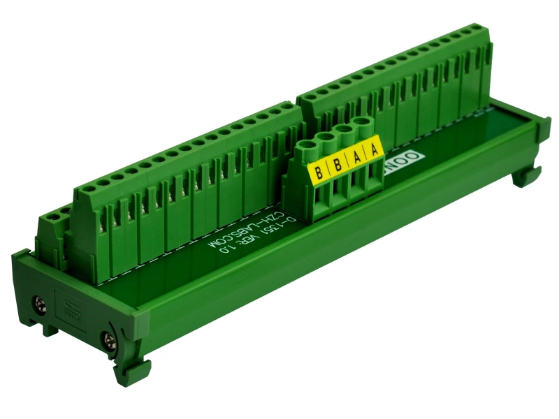 DIN Rail Mount 2x32 Position Screw Terminal Block Power Distribution Module