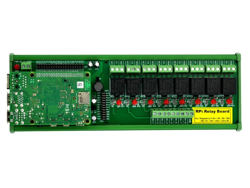DIN Rail Mount 8 SPDT IoT Power Relay Module for Raspberry Pi