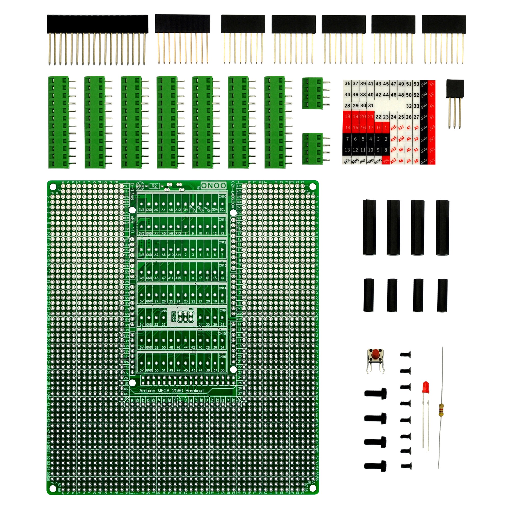 Prototype DIY PCB Terminal Block Board Kit for Arduino MEGA2560 R3