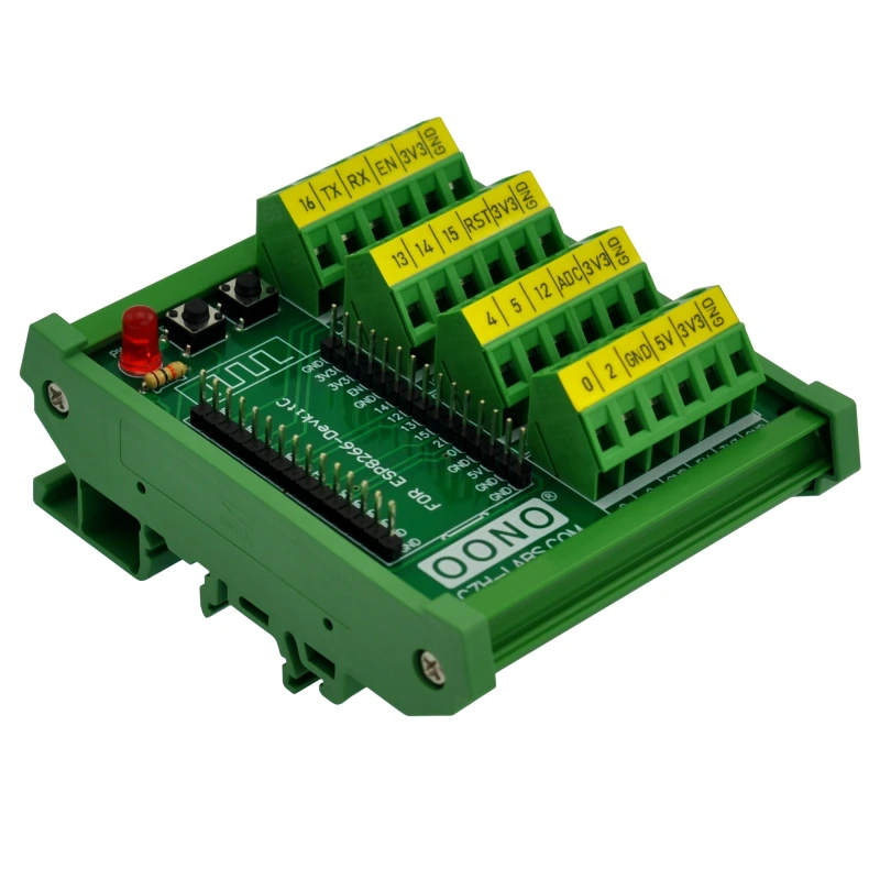 DIN Rail Mount Screw Terminal Block Breakout Module Board for ESP8266-DevKitC
