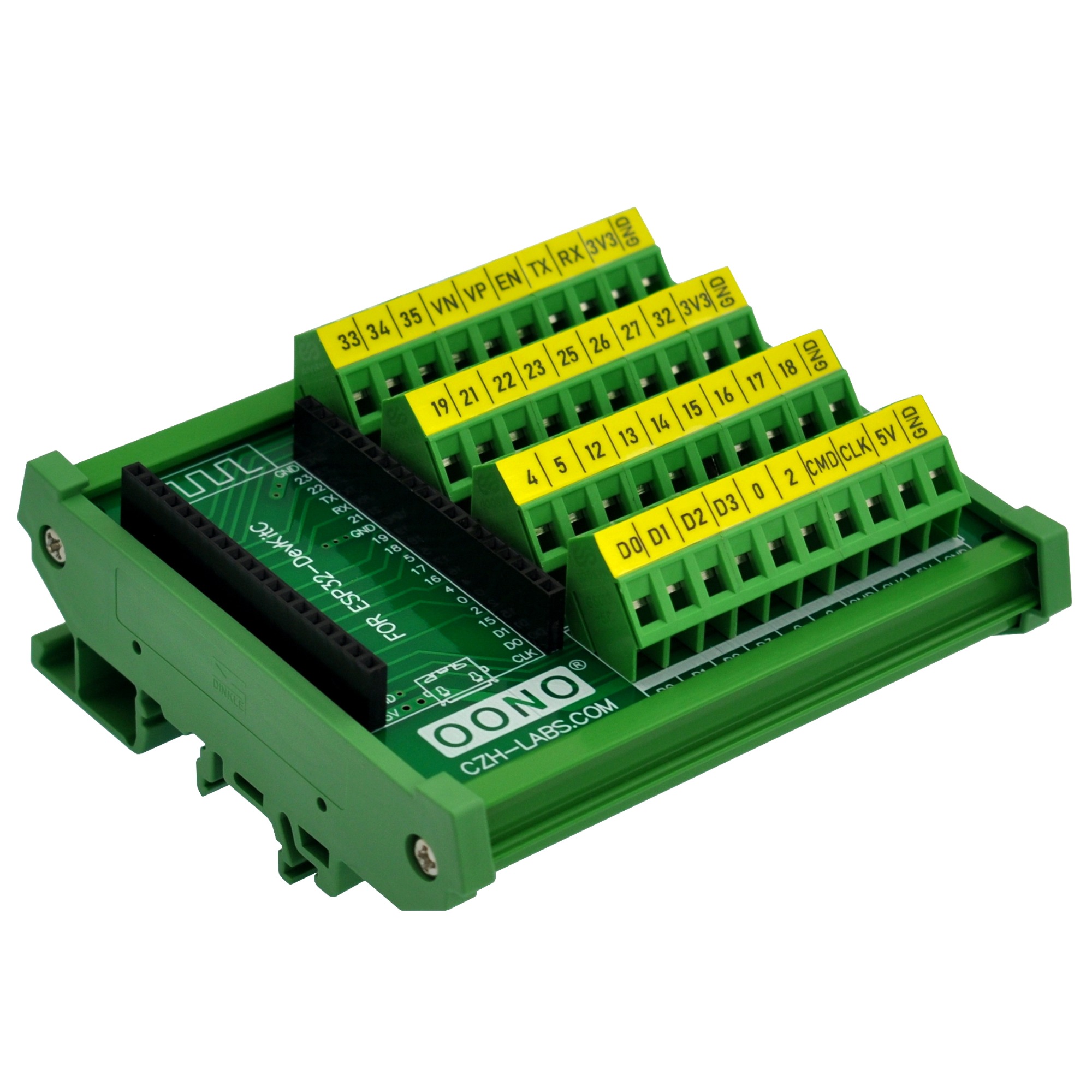 Din Rail Mount Screw Terminal Block Breakout Module Board For Esp32 Devkitc