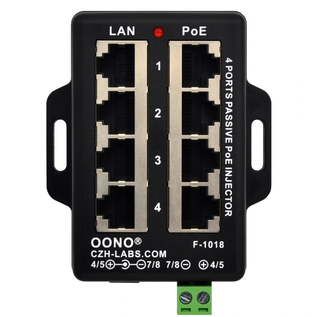4 Ports Passive RJ45 PoE Power Injection Module, Power Over Ethernet ...