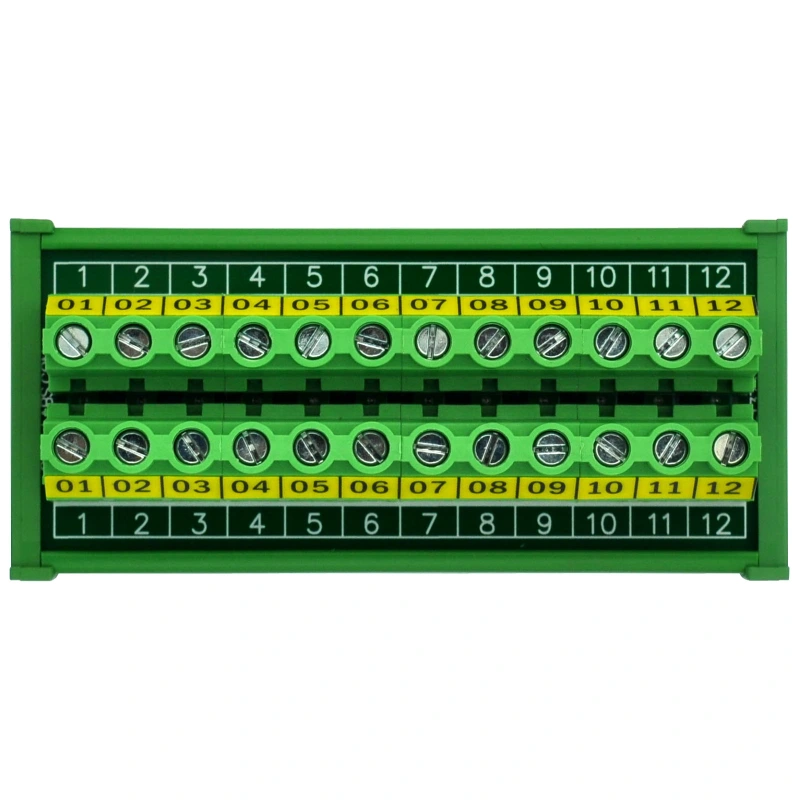 DIN Rail Mount 30A/300V 12 Position Screw Terminal Block Distribution ...