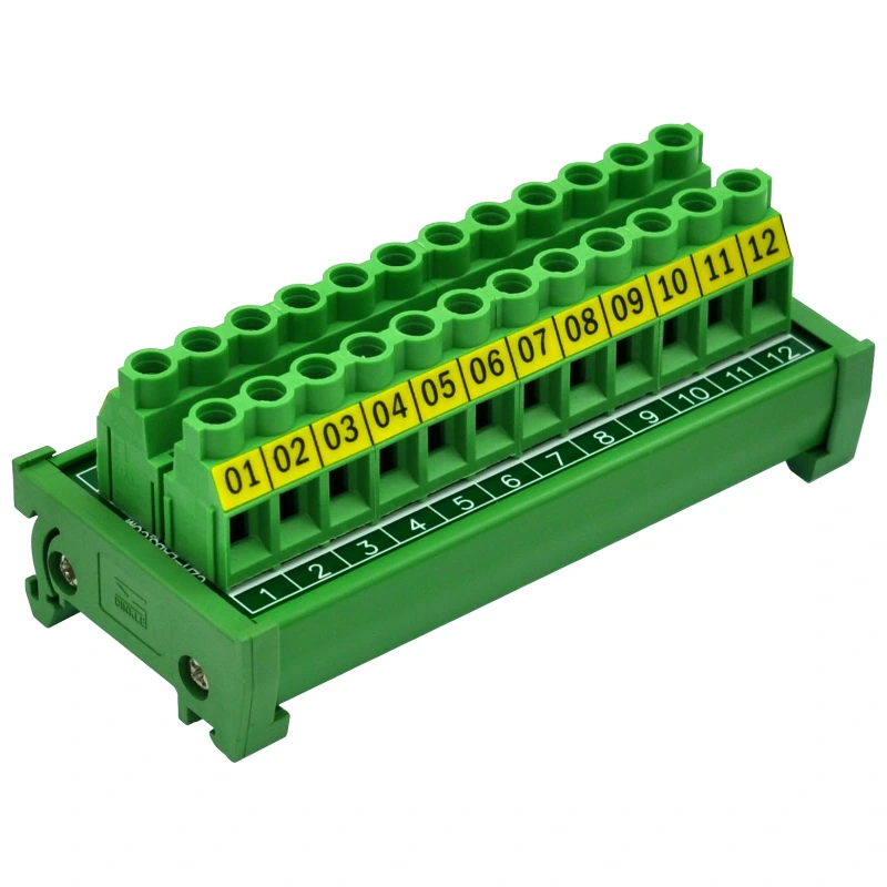 DIN Rail Mount 30A/300V 12 Position Screw Terminal Block Distribution ...