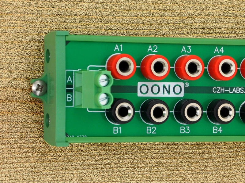 Screw Mount 2 x 8 Position Banana Jack Distribution Module, DC Power Strip