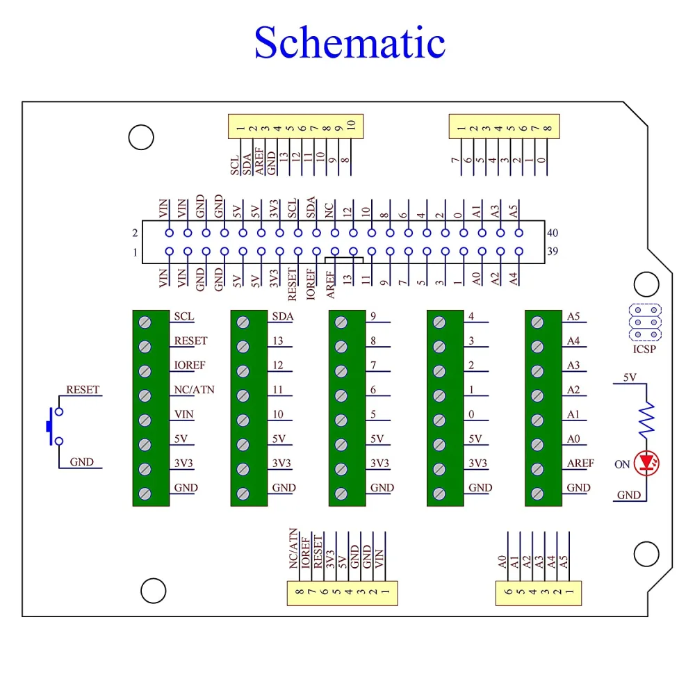 Screw Terminal Block Breakout Shield Module for Arduino UNO R3