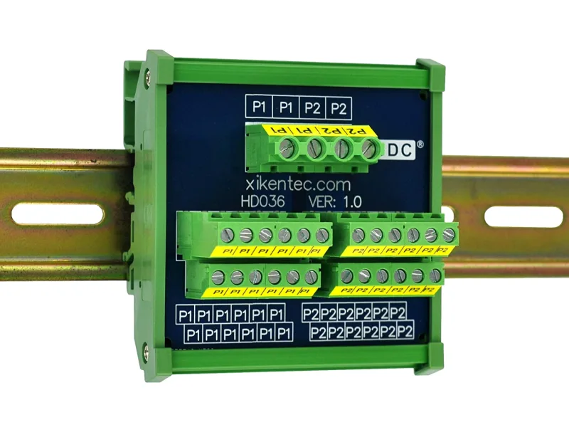 DIN Rail Mount 2x12 Position 40A 250V Screw Terminal Block Distribution ...