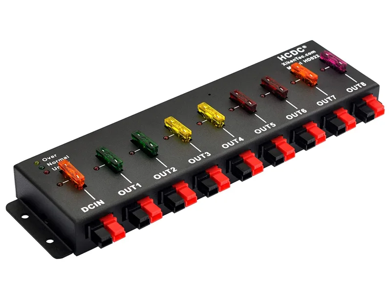 HCDC 1 in 8 Out 40A Connector DC Power Splitter Distributor Source ...
