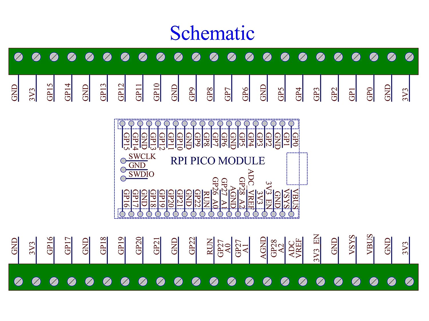 Terminal Block Breakout Module for Raspberry Pi Pico (Screw Mount)