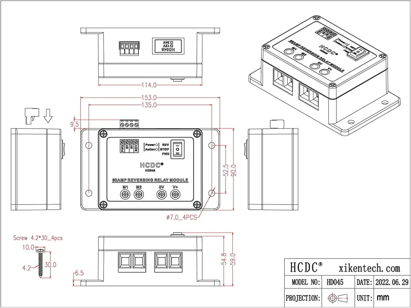 DC12V 80 Amp Forward and Reverse Relay Module for Motor/Linear Actuator ...