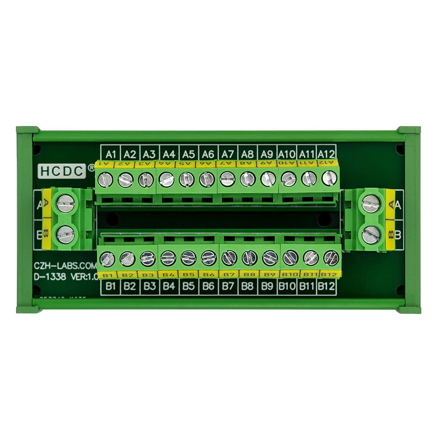 30Amp/300V 2x12 Position Terminal Block Distribution Module (DIN Rail ...