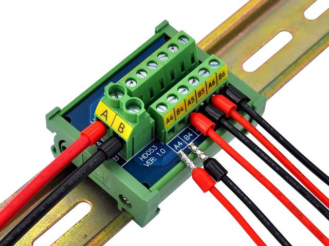 DIN Rail Mount 30Amp 48V 2x6 Position Screw Terminal Block Distribution ...