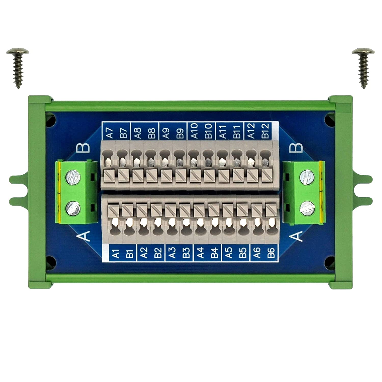 Screw Mount 16Amp AC/DC 2x12 Position Terminal Block Distribution Module