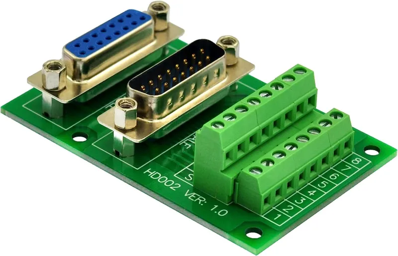 D-SUB Male-Female Breakout Board Terminal Block Interface Module (DB15)