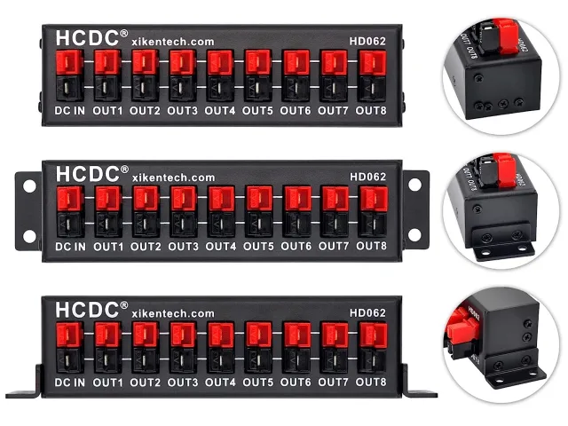 HCDC HD062 8 Output DC Power Distribution Block Module for 15/30/45A ...