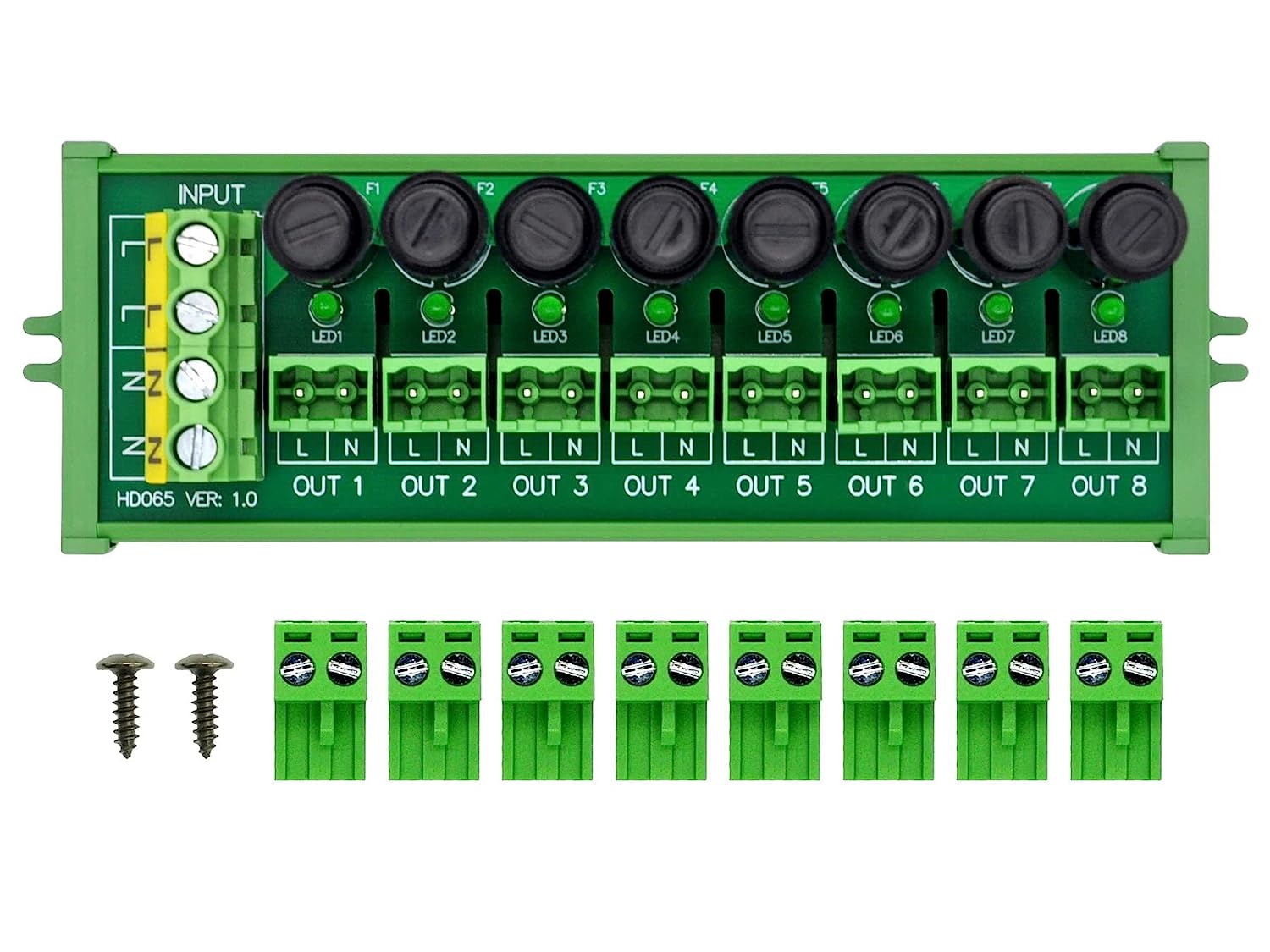 Screw Mount AC 24-250V 8 Channel Pluggable Top Wiring Terminal Block ...
