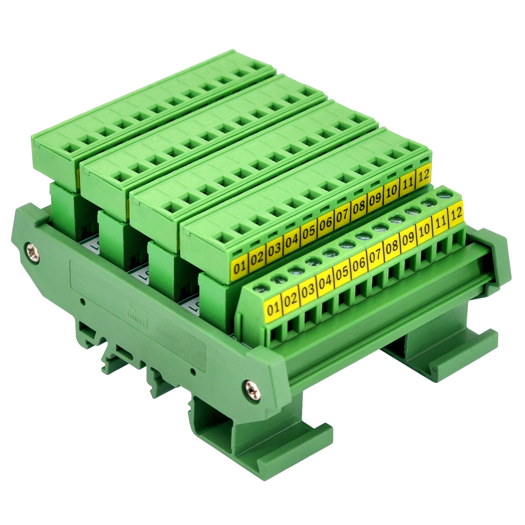 Slim DIN Rail Mount 10A/300V 5x12 Position Pluggable Screw Terminal ...