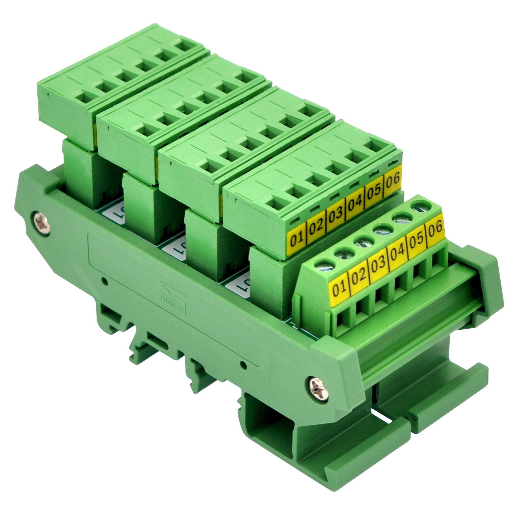 Slim DIN Rail Mount 10A/300V 5x6 Position Pluggable Screw Terminal ...