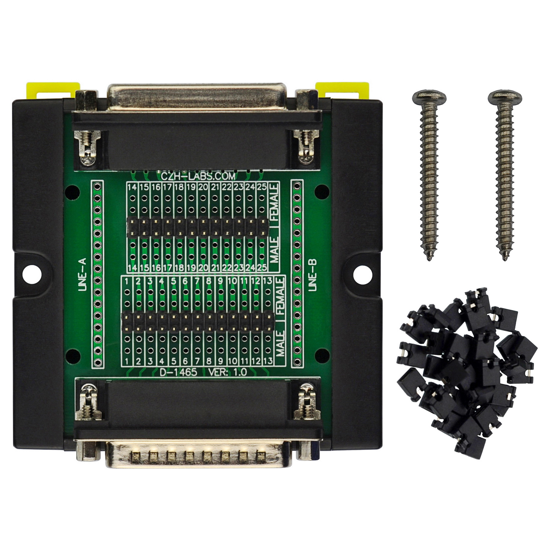 DB25 DSUB 25-Pin Male to Female Diagnostic Test Breakout Board, DIN ...