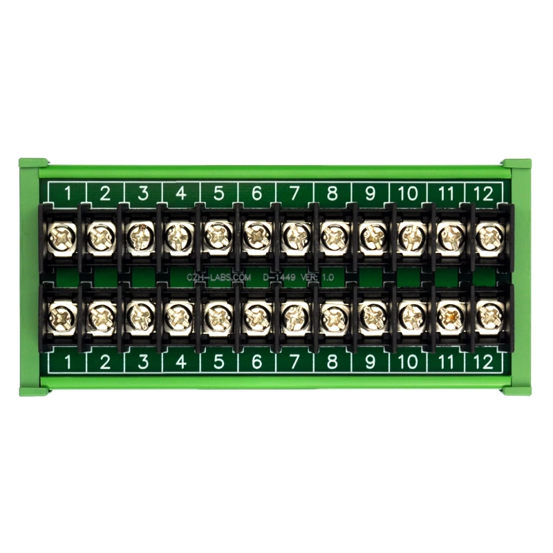 DIN Rail Mount 20Amp 2x12 Position Barrier Terminal Block Module