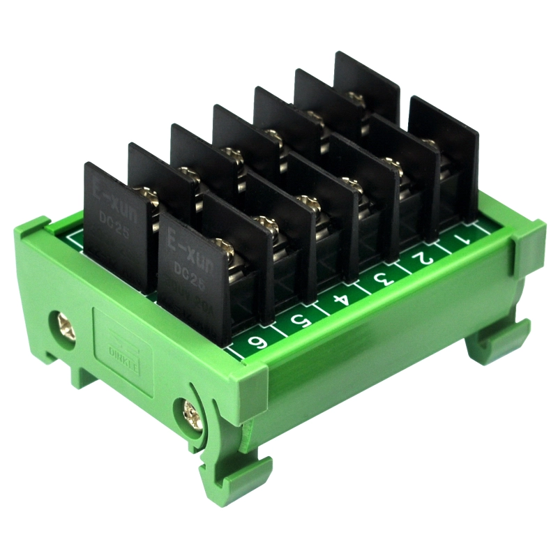 DIN Rail Mount 20Amp 2x6 Position Barrier Terminal Block Module