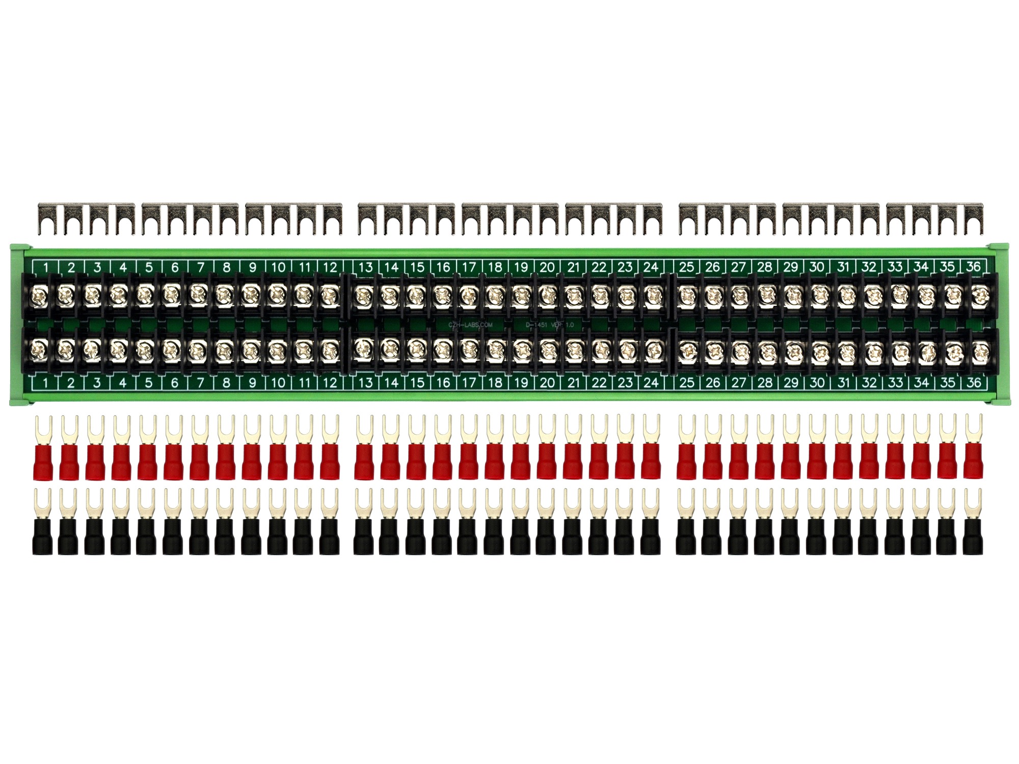 DIN Rail Mount 20Amp 2x36 Position Barrier Terminal Block Module