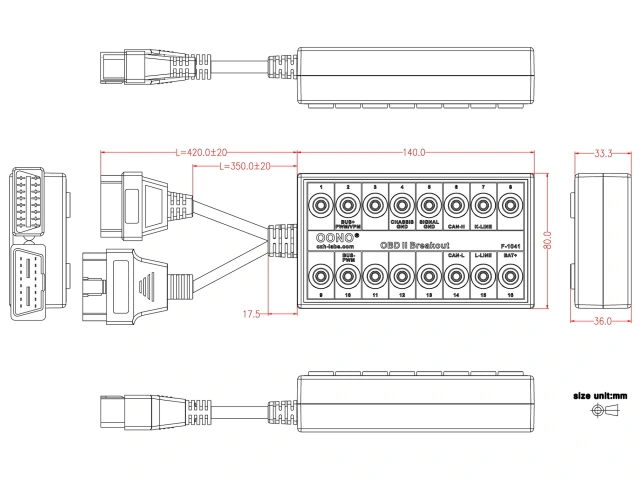 OBD-II Breakout Diagnostic Box, OBD2 Pinout Tester Detector