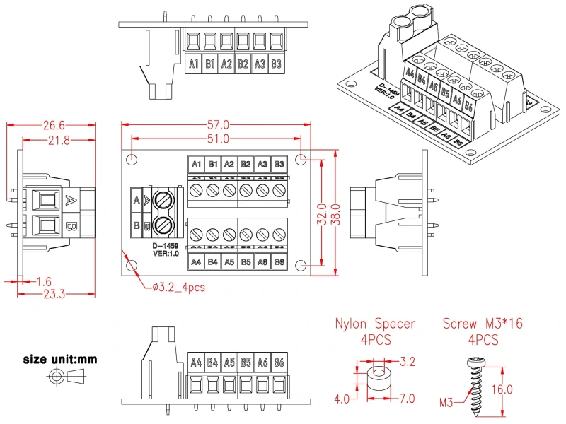 30Amp 48V 2x6 Position Terminal Block Distribution Module