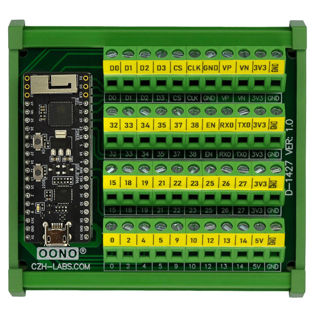 DIN Rail Mount Screw Terminal Block Breakout Module Board for ESP32-PICO-KIT