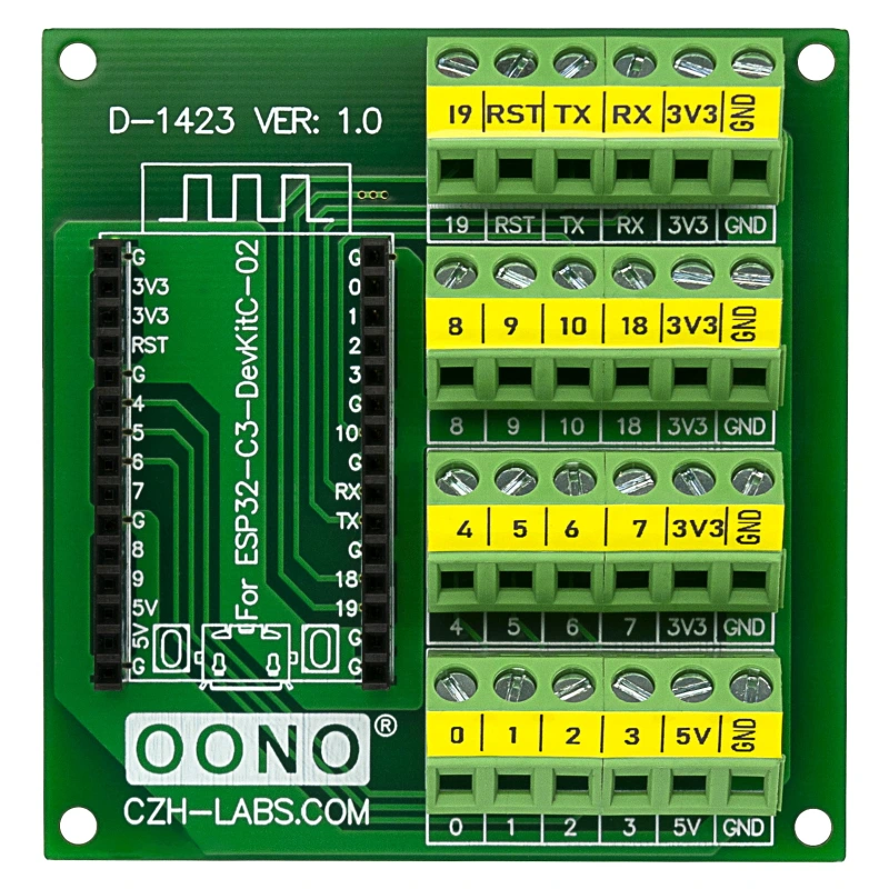 Screw Terminal Block Breakout Module Board for ESP32-C3-DevKitC-02