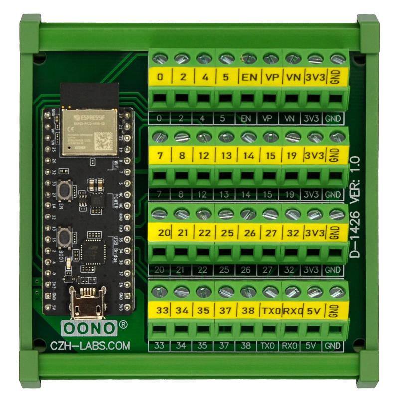 DIN Rail Mount Screw Terminal Block Breakout Module Board for ESP32 ...