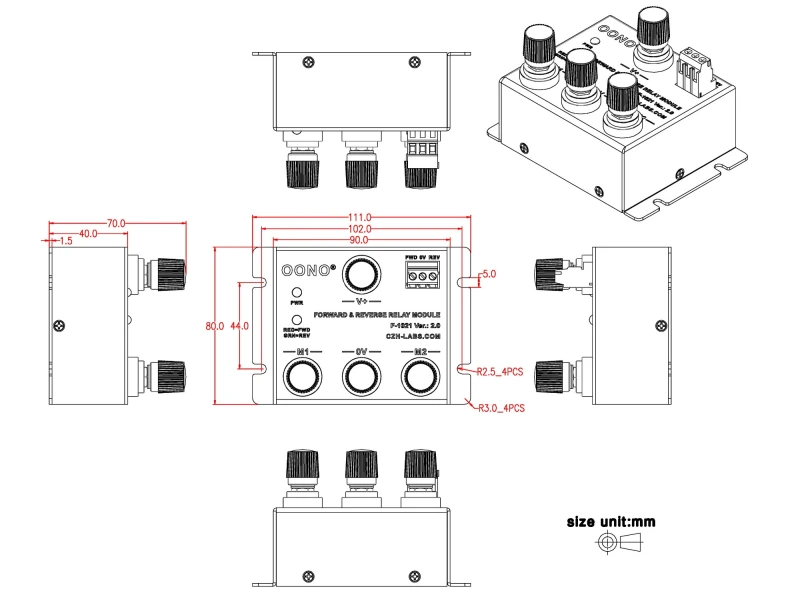 24V 50Amp Forward and Reverse Relay Module for Motor / Linear Actuator ...