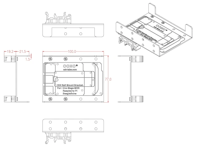 Din Rail Mount Bracket For Raspberry Pi Arduino Uno Mega Mkr Beaglebone