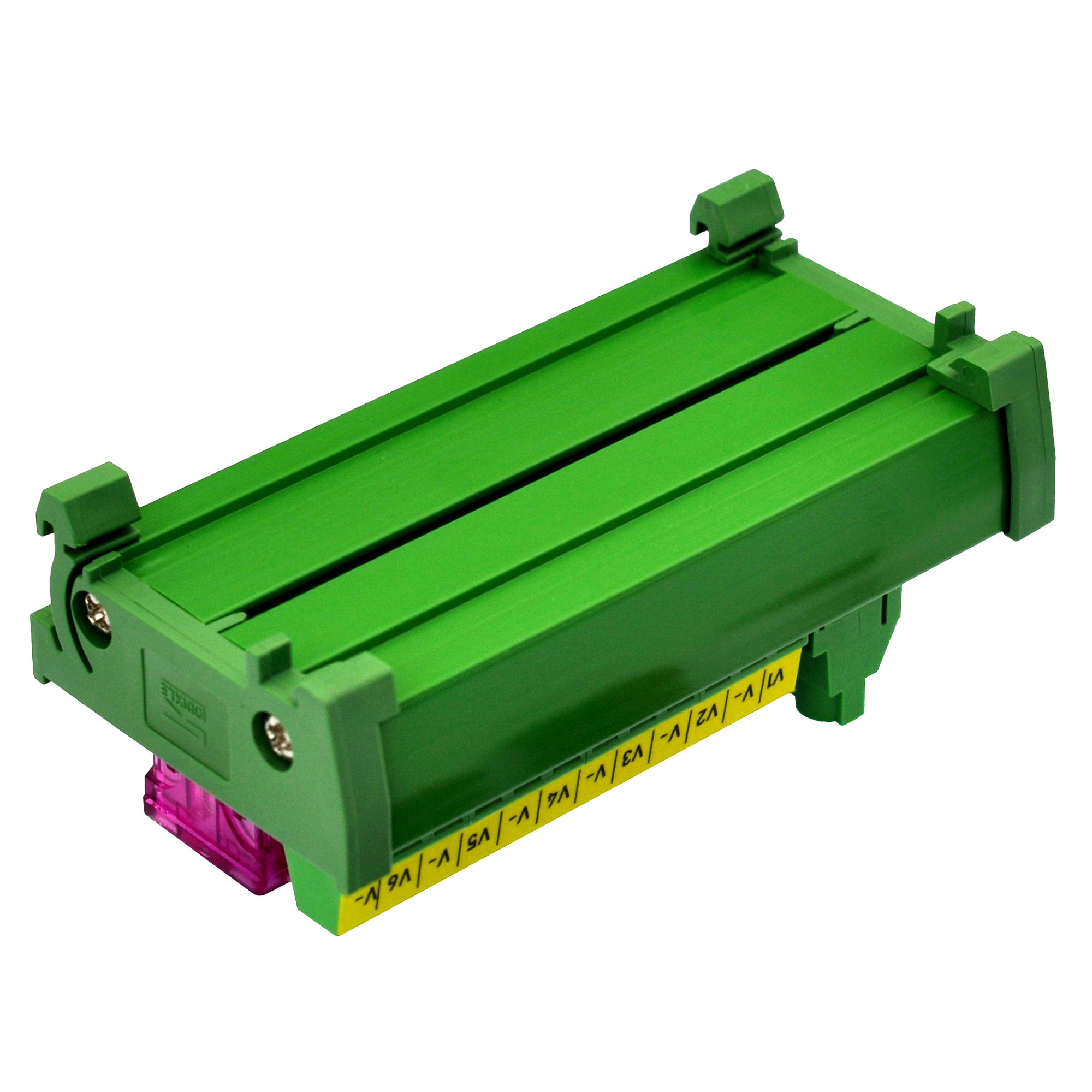 DIN Rail Mount 6 Position DC Power Fuse Distribution Strip Module