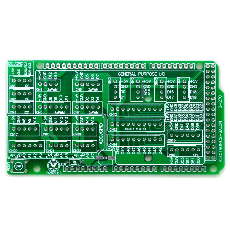 I/O Extension PCB for Arduino MEGA 2560 R3 Board DIY.