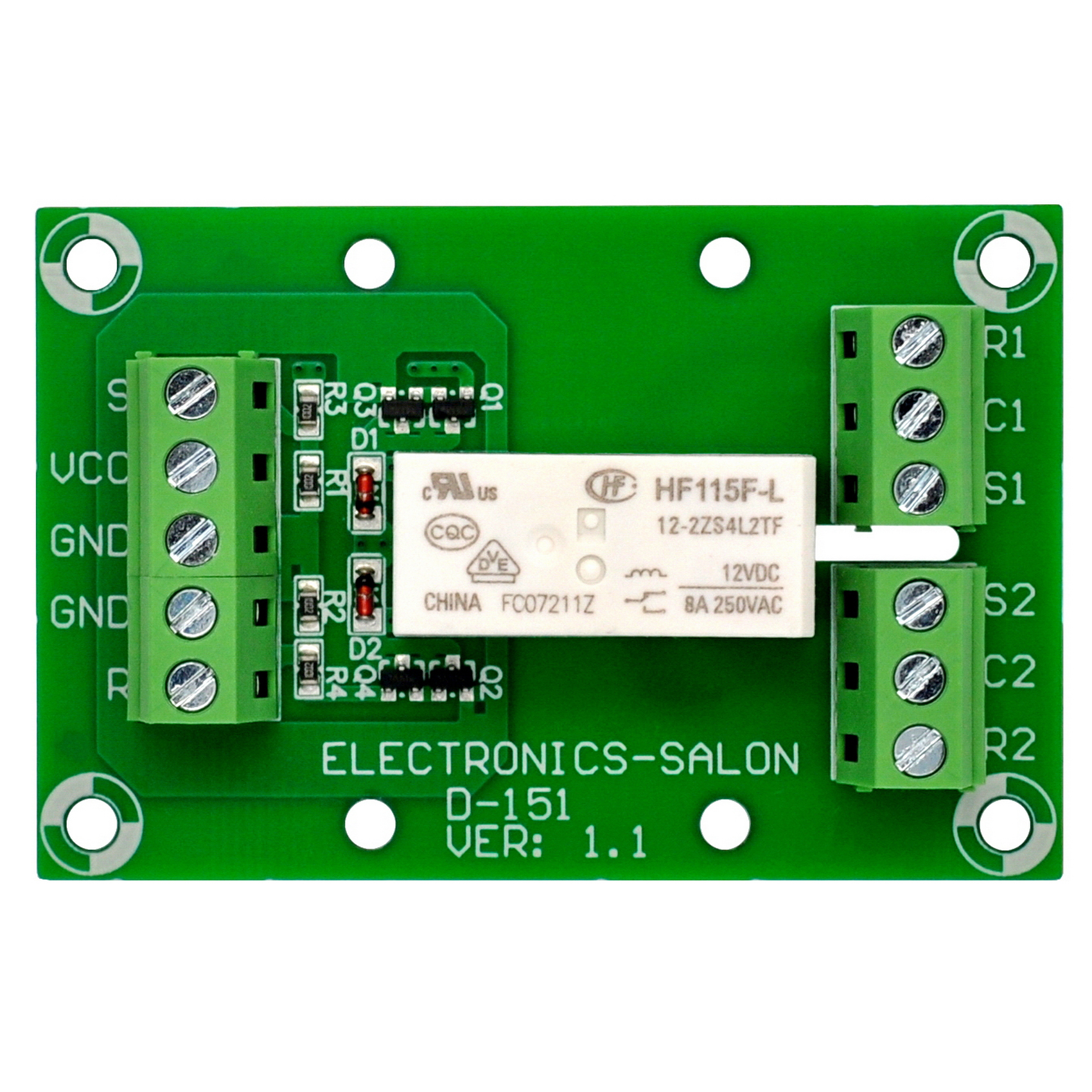 ELECTRONICS-SALON Bistable/Latching DPDT 8 Amp Power Relay Module ...