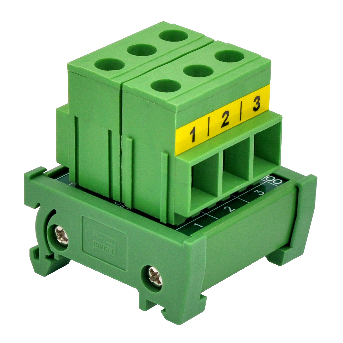 DIN Rail Mount 52Amp 300V 3 Position Screw Terminal Block Distribution ...