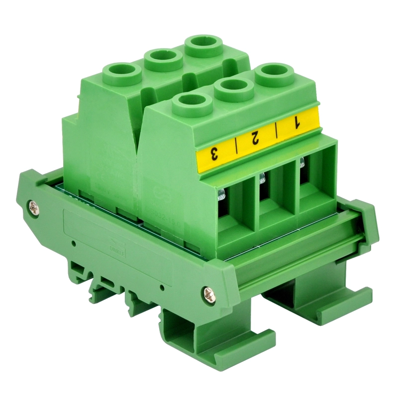 DIN Rail Mount 90Amp 600V 3 Position Screw Terminal Block Distribution ...