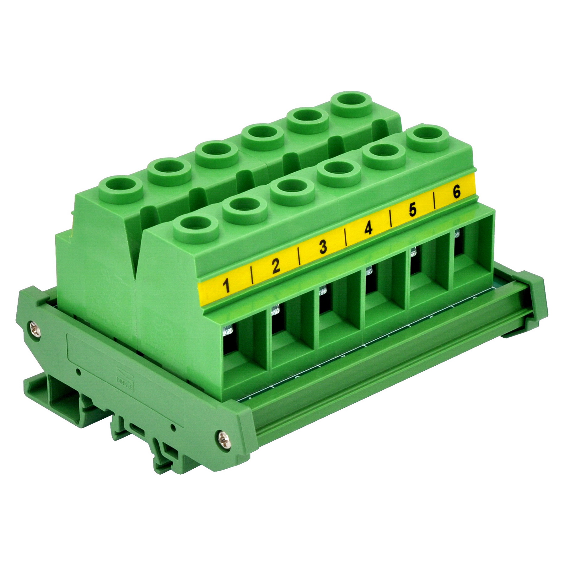DIN Rail Mount 90Amp 600V 6 Position Screw Terminal Block Distribution ...