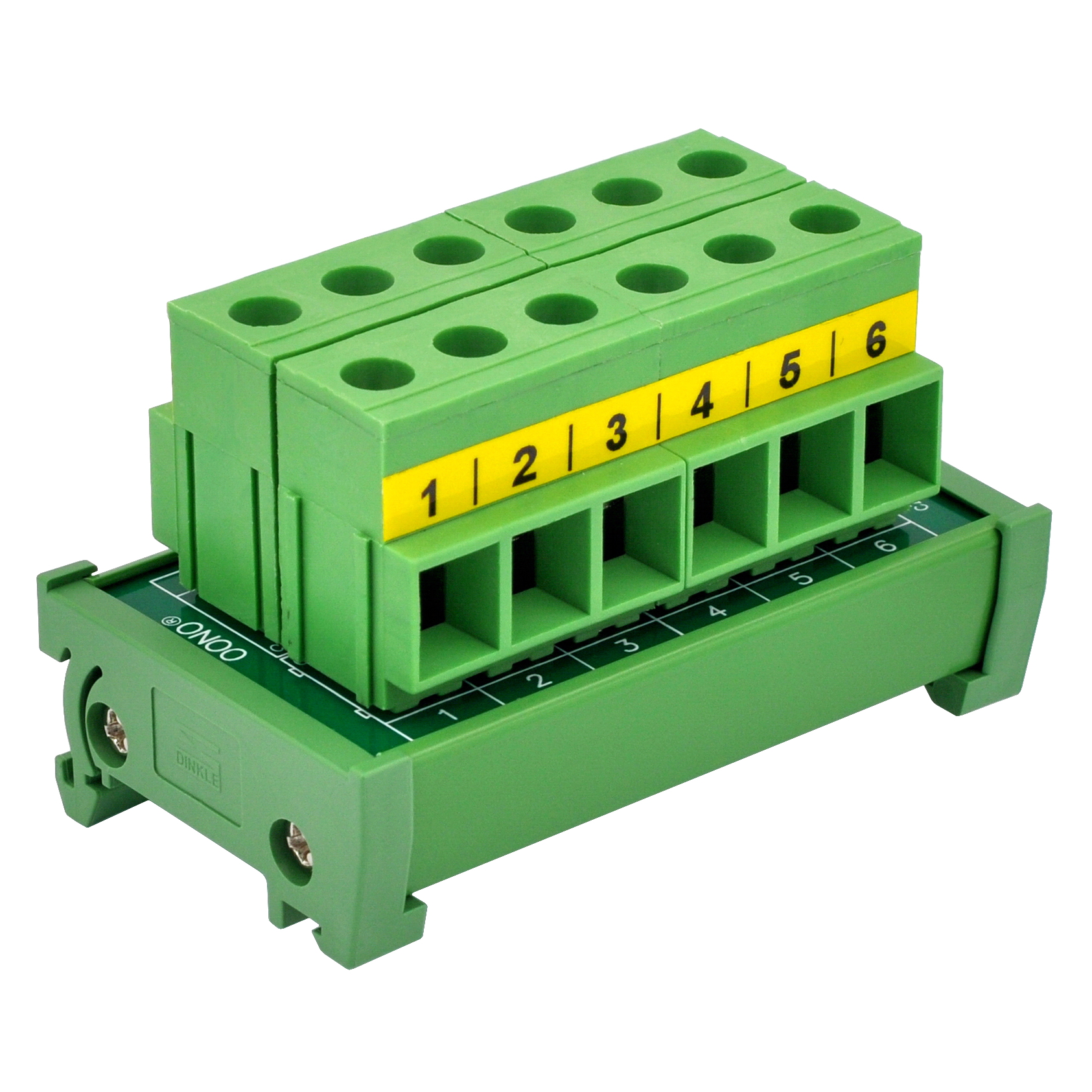 DIN Rail Mount 52Amp 300V 6 Position Screw Terminal Block Distribution ...