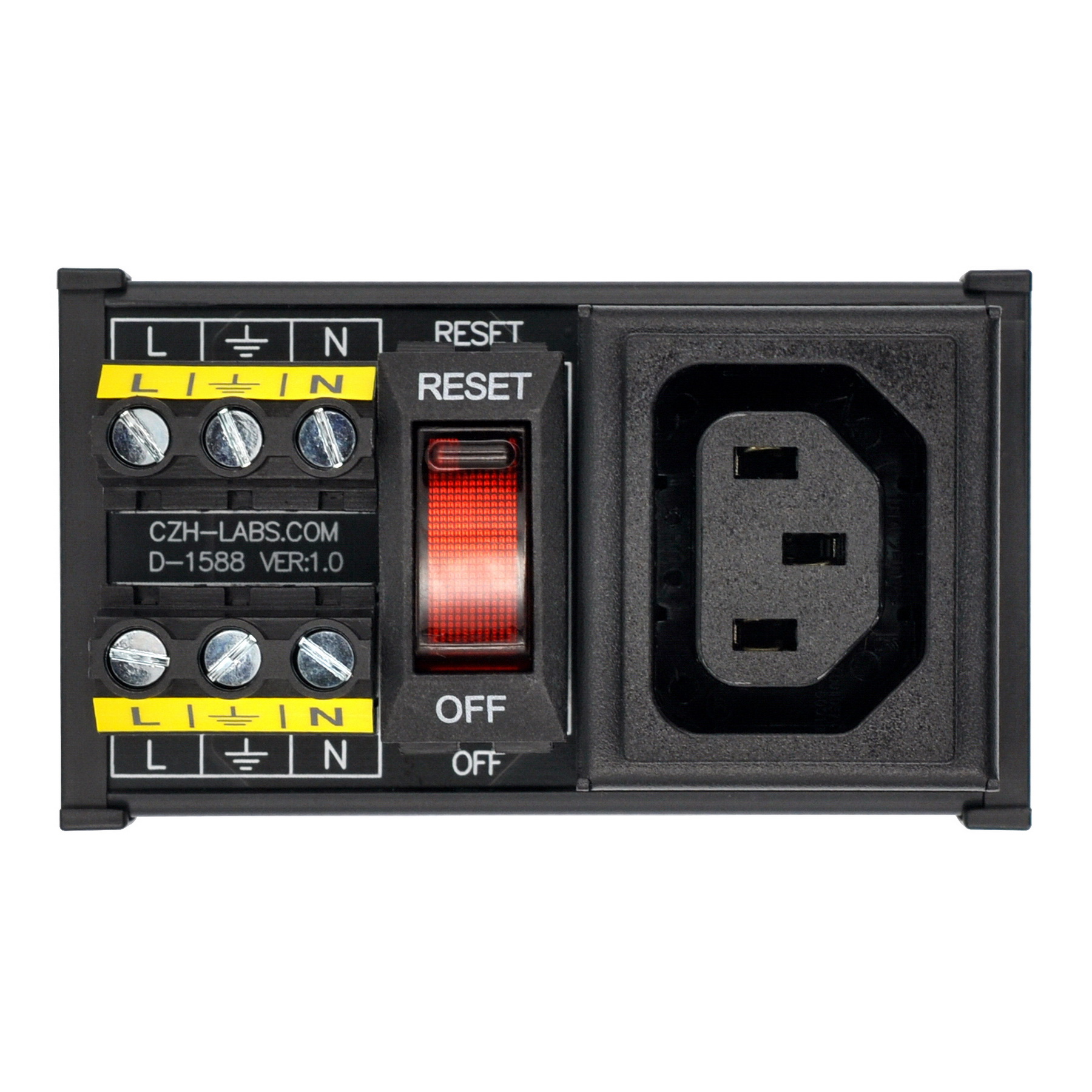 DIN Rail Mount AC 250V IEC320 C13 Single Receptacle Outlet Power Strip ...