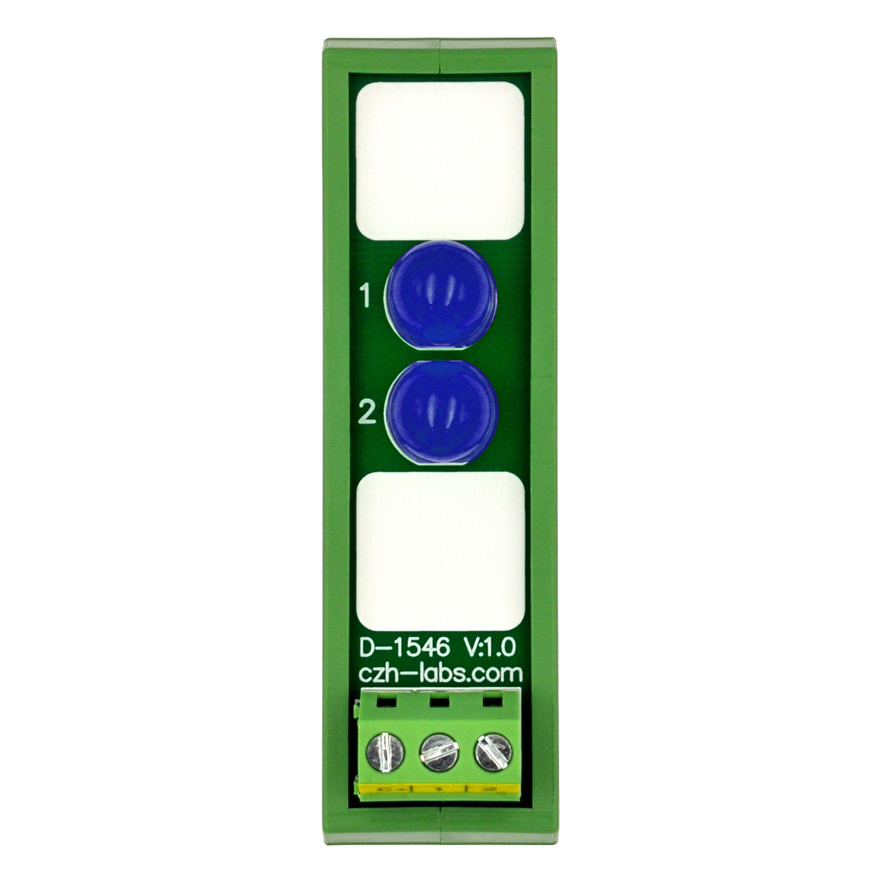 DIN Rail Mount DC 5-32V Common Positive 2 Blue 10mm LED Indicator Light ...
