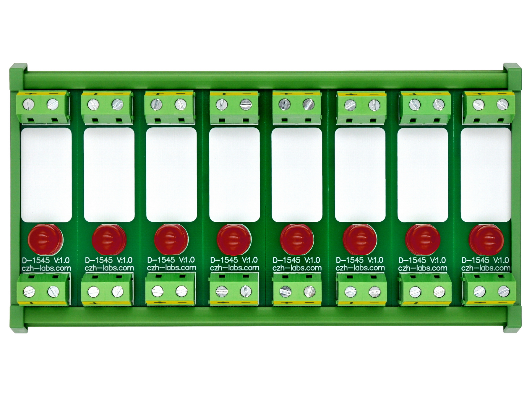 DIN Rail Mount AC/DC 5-32V 8 Channel Red 10mm LED Indicator Light Module