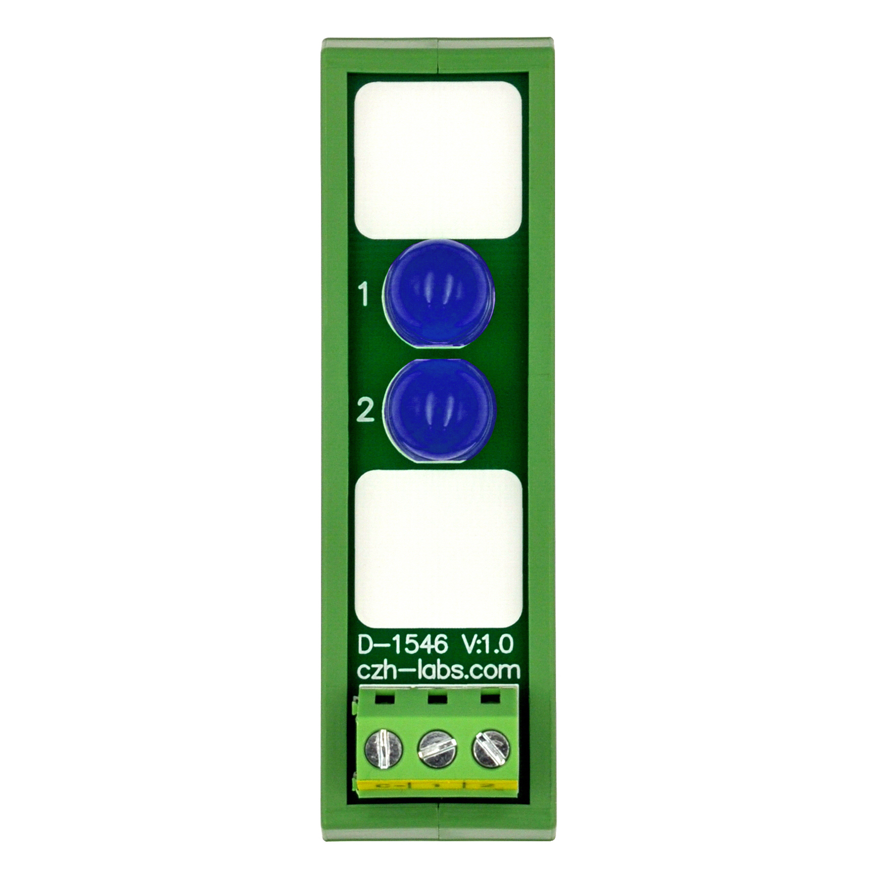 DIN Rail Mount DC 5-32V Common Negative 2 Blue 10mm LED Indicator Light ...