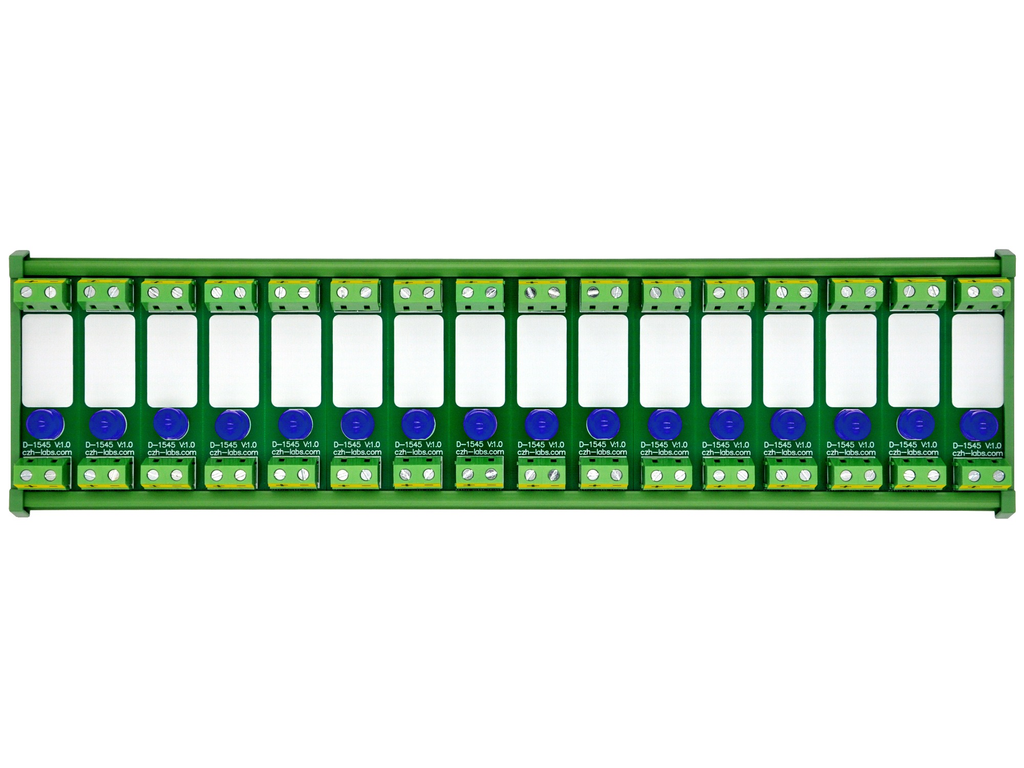 DIN Rail Mount AC/DC 5-32V 16 Channel Blue 10mm LED Indicator Light Module