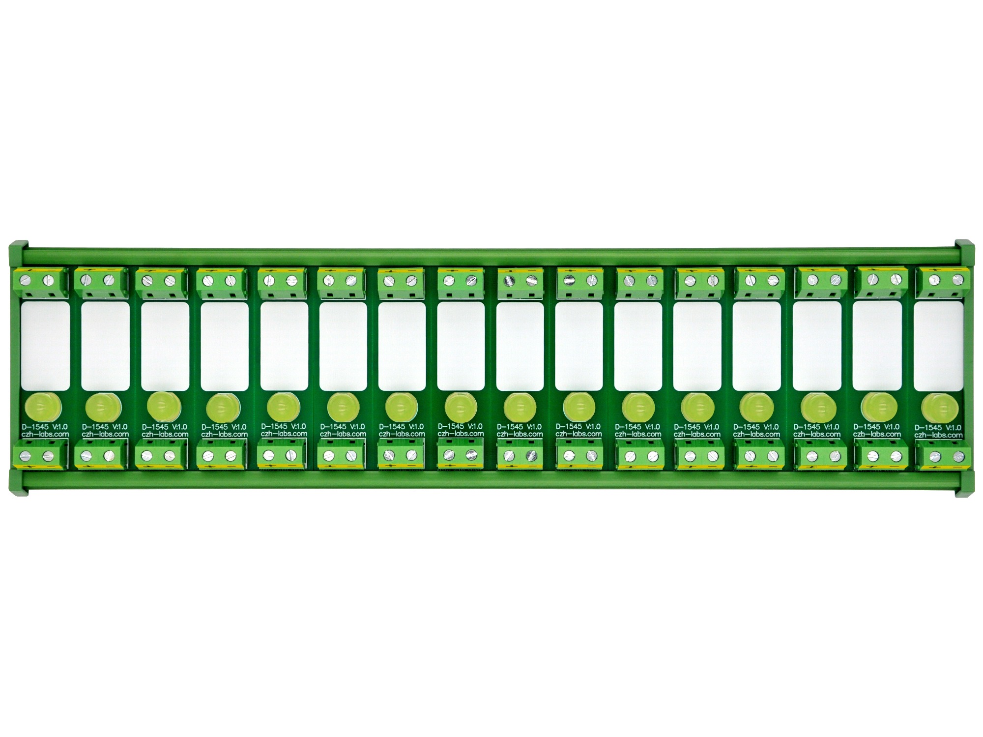 DIN Rail Mount AC/DC 5-32V 16 Channel Yellow 10mm LED Indicator Light ...