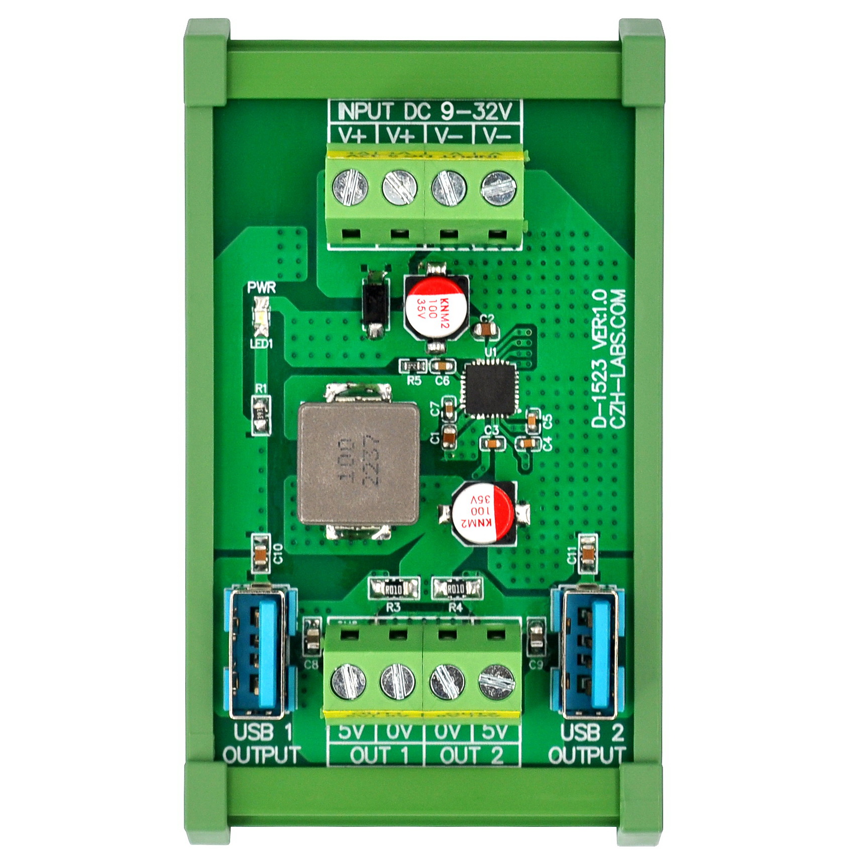 DIN Rail Mount DC5V 2.4/4.8Amp Buck Converter Step-down Regulator ...
